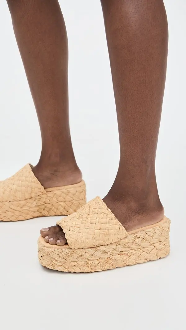 LOEFFLER RANDALL Aaron Platform Raffia Mules