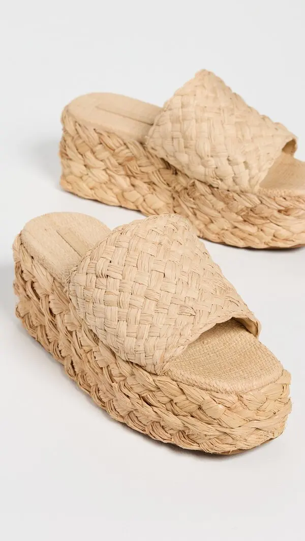 LOEFFLER RANDALL Aaron Platform Raffia Mules