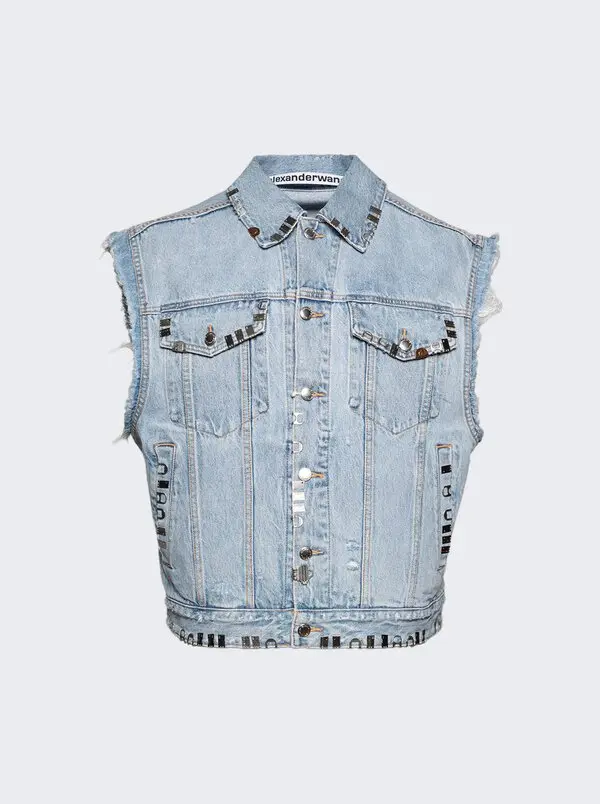 Alexander Wang Distressed Oversized Vest With Hardware - Blue