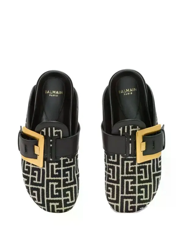 Balmain Monogram-patterned Slippers