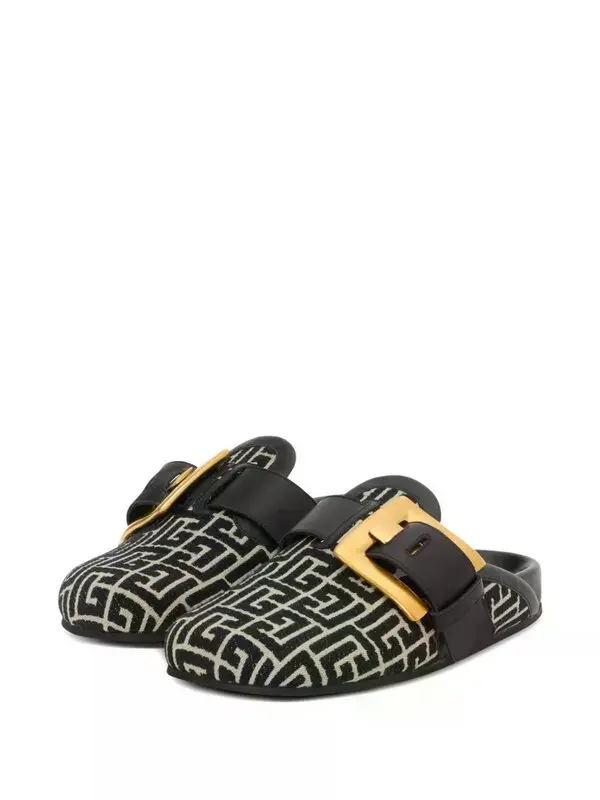 Balmain Monogram-patterned Slippers