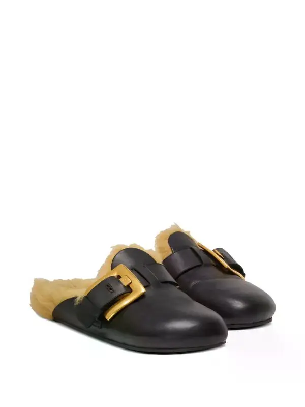 Balmain Faux Fur-lined Mules
