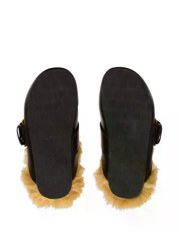 Balmain Faux Fur-lined Mules