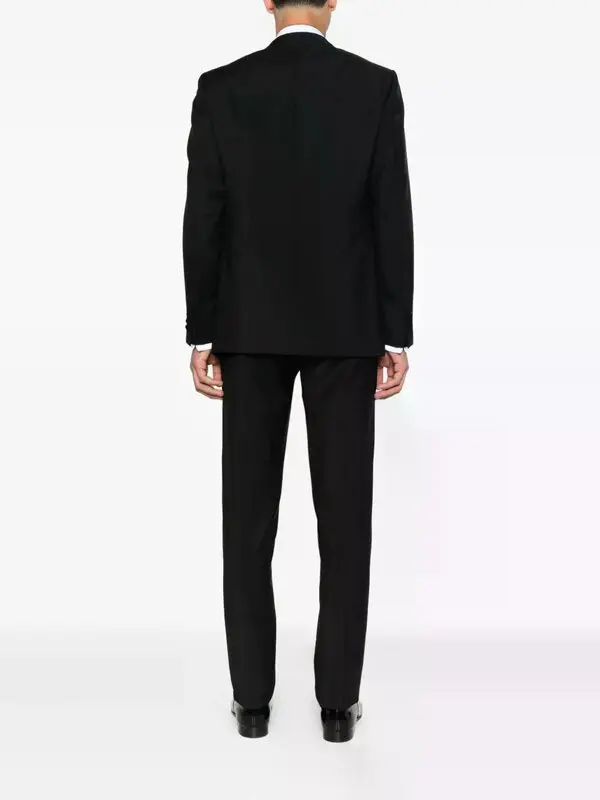 Caruso Shawl-lapel Single-breasted Suit - Black