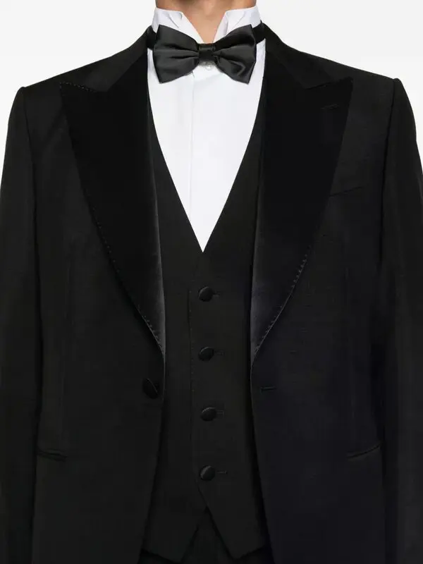 Caruso Shawl-lapel Single-breasted Suit - Black