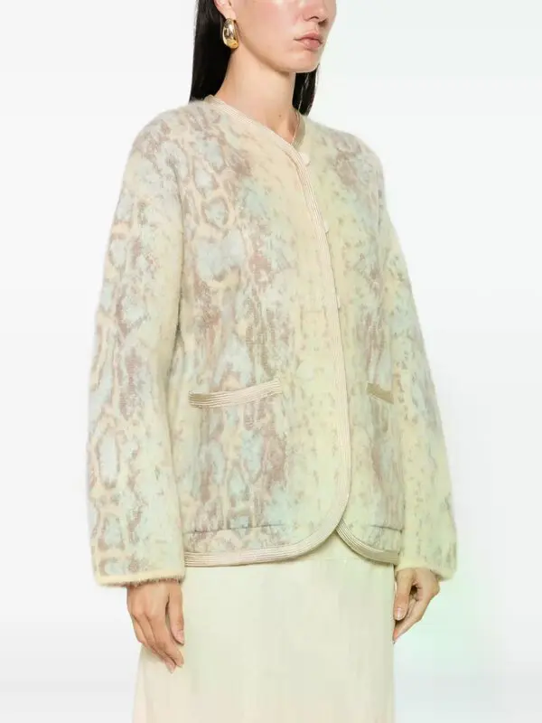 FORTE_FORTE Snakeskin-patterned Cardigan