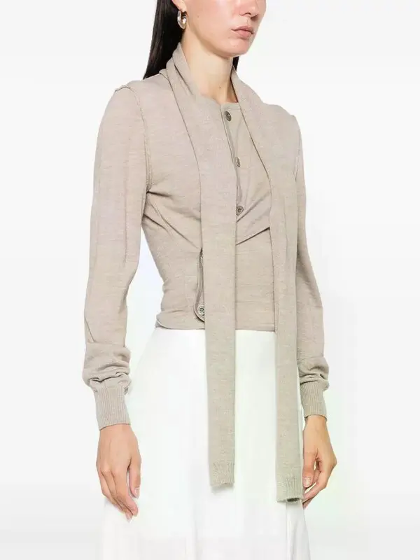 LEMAIRE Button Tie Cardigan - Neutrals