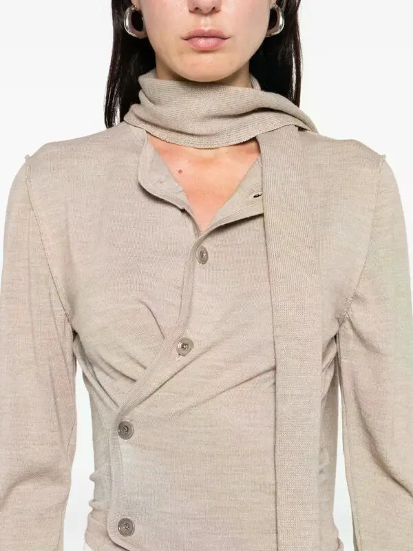 LEMAIRE Button Tie Cardigan - Neutrals