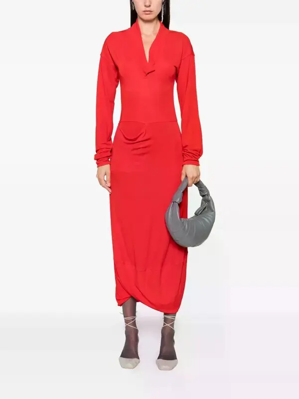 LEMAIRE Cowl-neck Dress With Pocket - Red