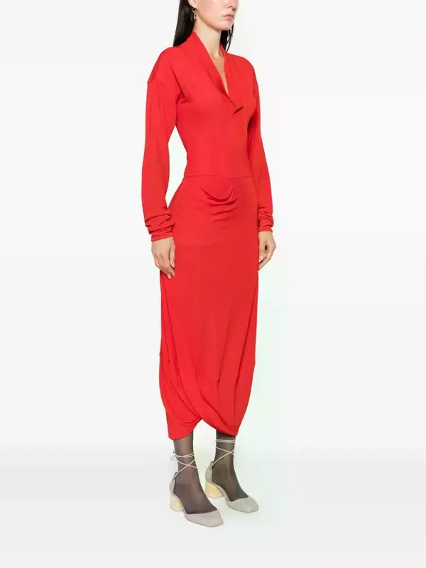 LEMAIRE Cowl-neck Dress With Pocket - Red