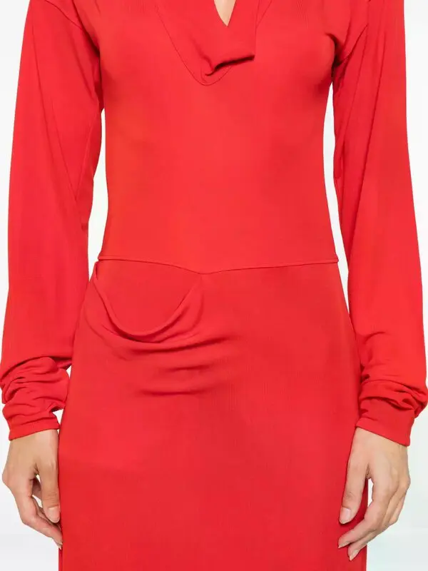 LEMAIRE Cowl-neck Dress With Pocket - Red