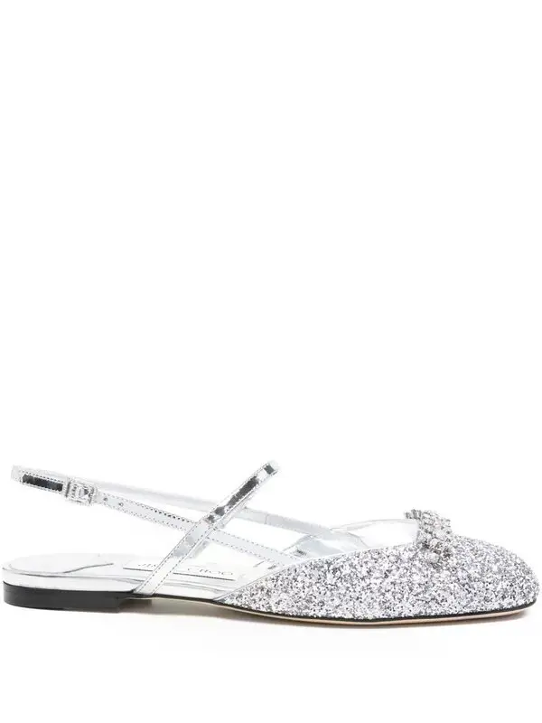 JIMMY CHOO Belinda Glitter Slingback Sandals