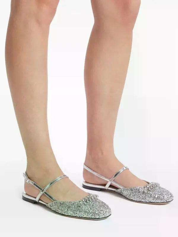 JIMMY CHOO Belinda Glitter Slingback Sandals