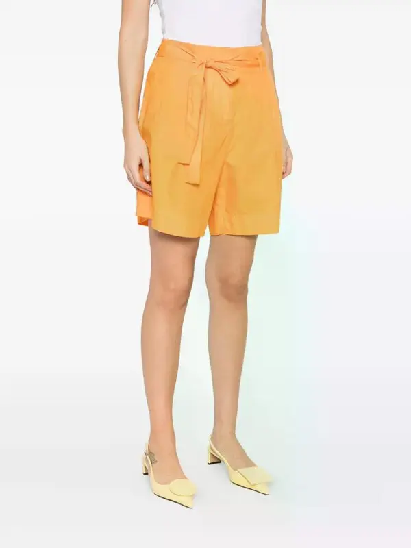 Marc O'polo Belted Cotton Shorts - Orange