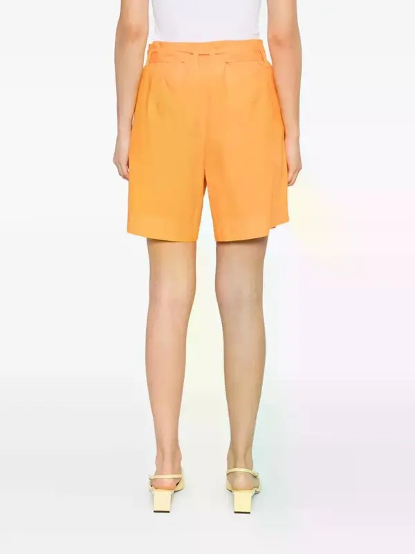 Marc O'polo Belted Cotton Shorts - Orange