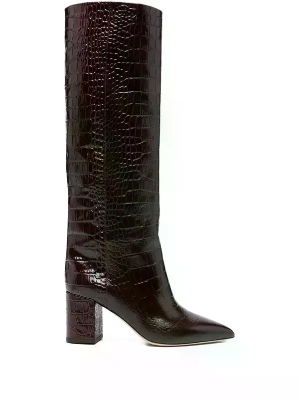 Paris Texas 77mm High-heeled Leather Boots