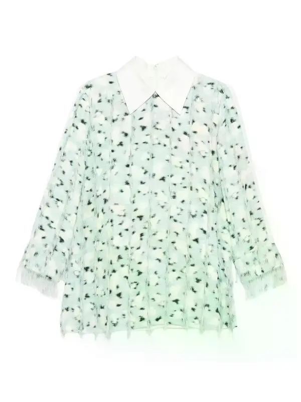 JIL SANDER Fringed Printed Top