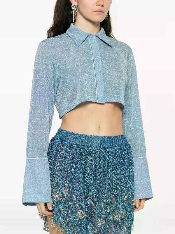 Oseree Lurex Cropped Top