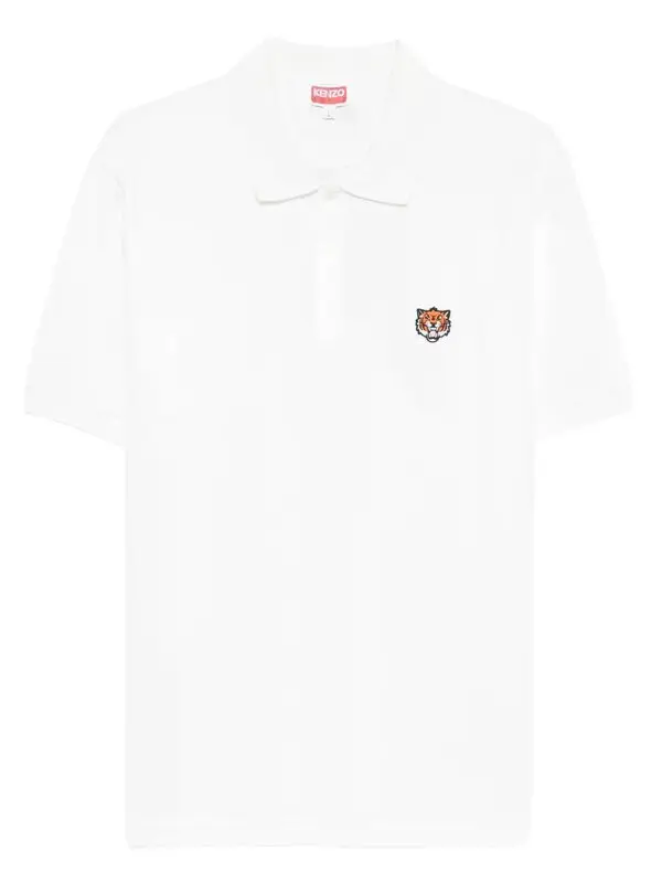 Kenzo Tiger-embroidered Polo Shirt - White