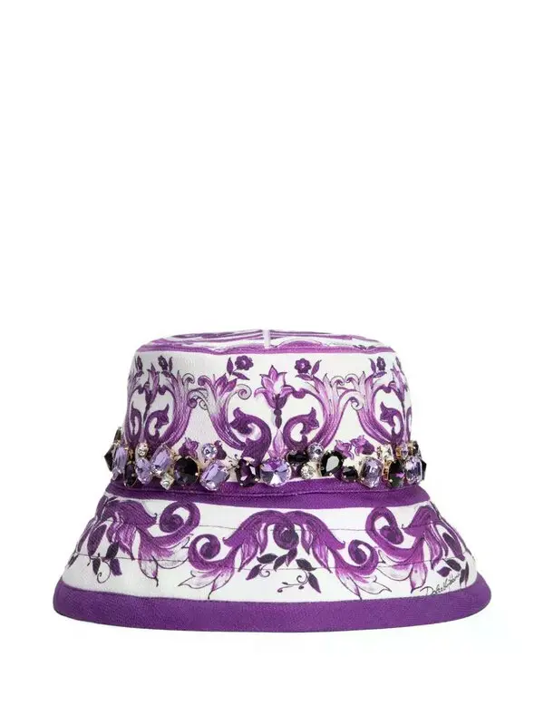 Dolce & Gabbana Maiolica-print Bucket Hat - White
