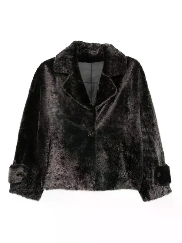 MANZONI 24 Shearling Button Jacket - Grey