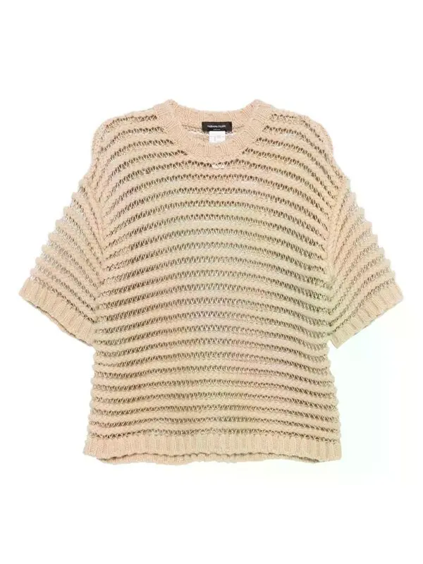 Fabiana Filippi Open-knit Short-sleeve Top
