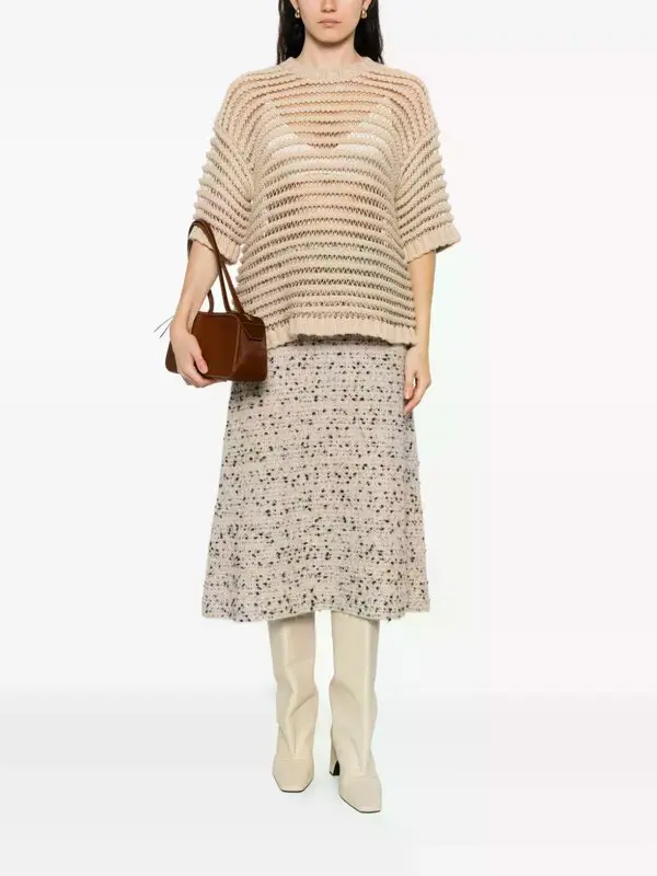 Fabiana Filippi Open-knit Short-sleeve Top