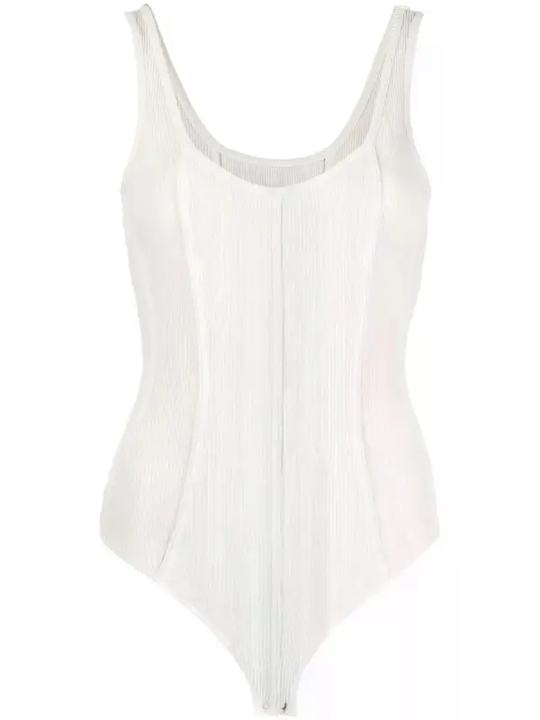 AGOLDE Elna Slim-cut Bodysuit In Ribbed Organic Cotton