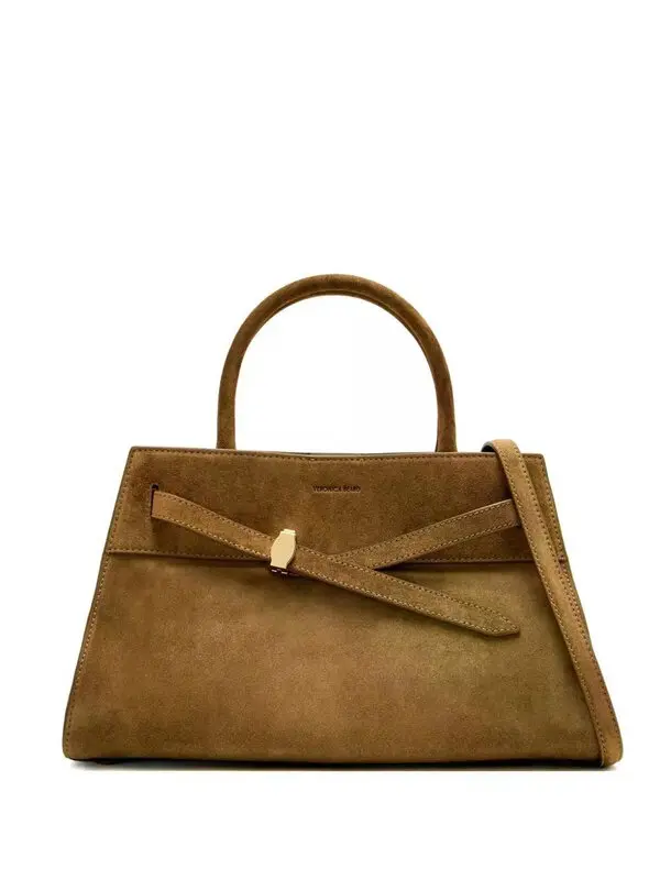 Veronica Beard Dash Suede Satchel Bag - Brown