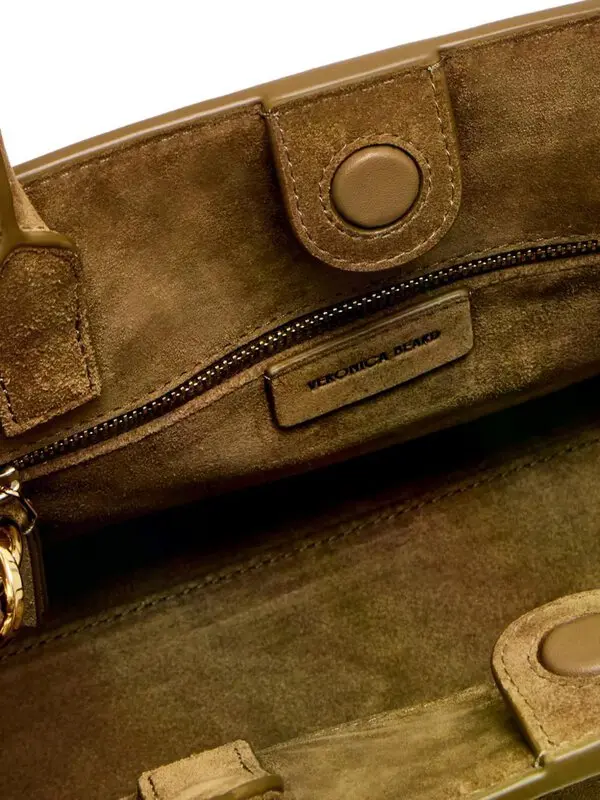 Veronica Beard Dash Suede Satchel Bag - Brown