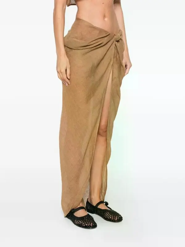 Le Kasha Knotted Linen Skirt