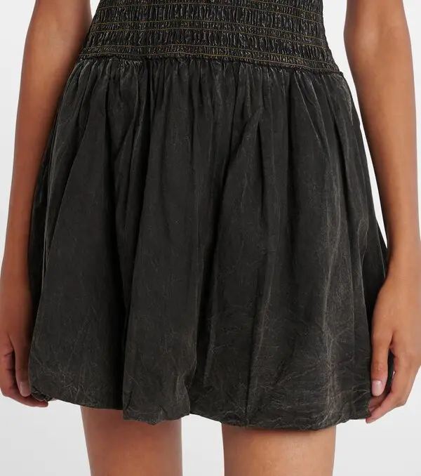 GANNI Bow-detail Denim Minidress