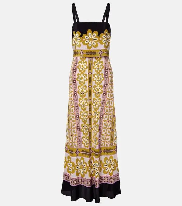 La DoubleJ Printed Silk Crepe De Chine Maxi Dress - Multicoloured