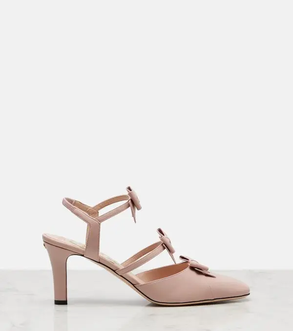 Valentino Garavani Bowow 75 Leather Slingback Pumps