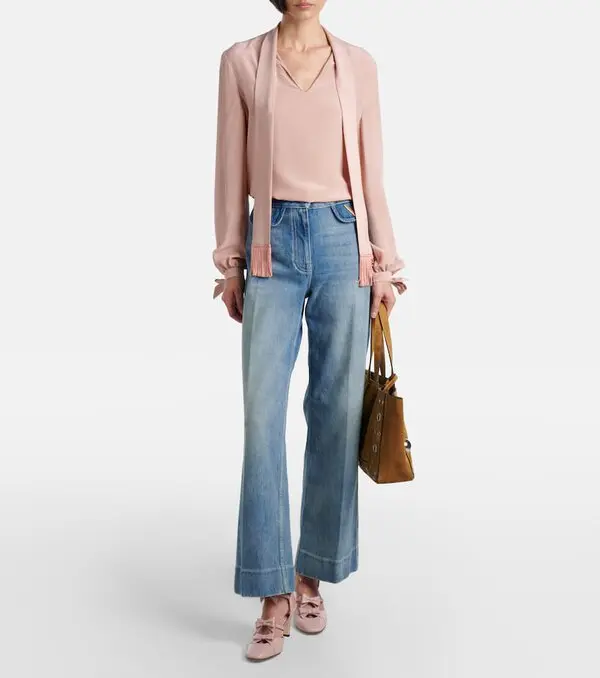 Valentino Garavani Bowow 75 Leather Slingback Pumps