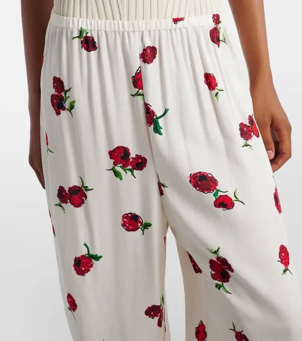 Khaite Mindy Printed Twill Wide-leg Pants - Multicoloured