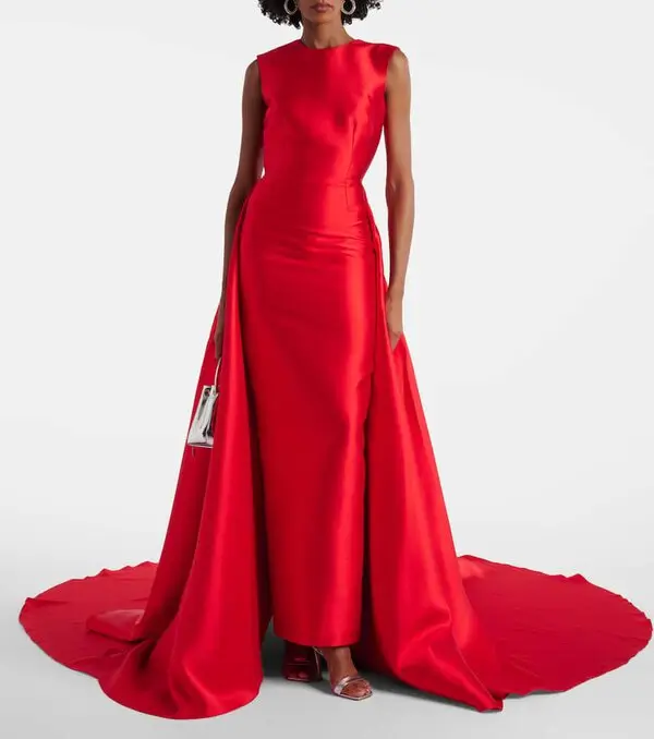 Solace London Larsen Satin Gown - Red