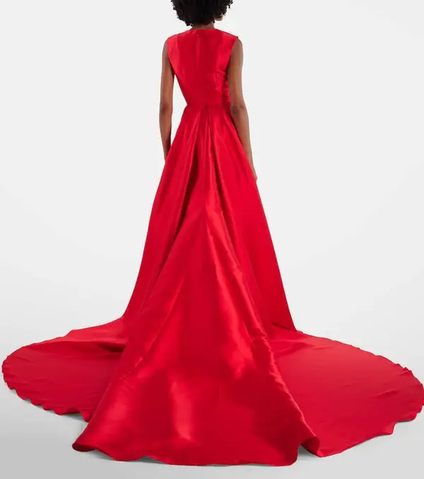 Solace London Larsen Satin Gown - Red