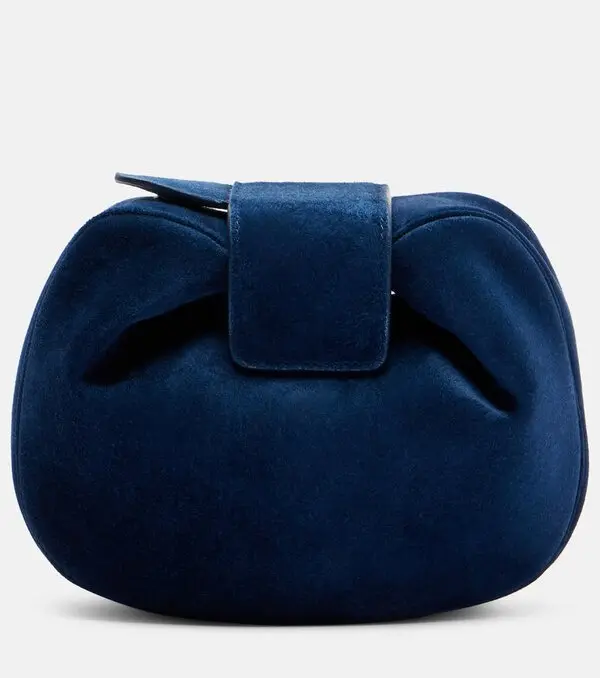 Gabriela Hearst Soft Demi Mini Suede Clutch - Blue