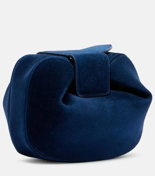 Gabriela Hearst Soft Demi Mini Suede Clutch - Blue