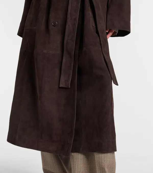 RÓHE Suede Wrap Coat - Brown