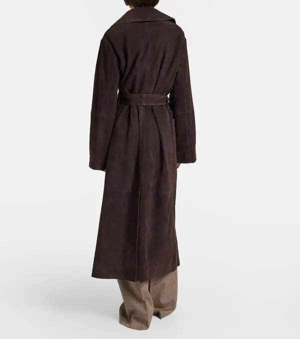 RÓHE Suede Wrap Coat - Brown