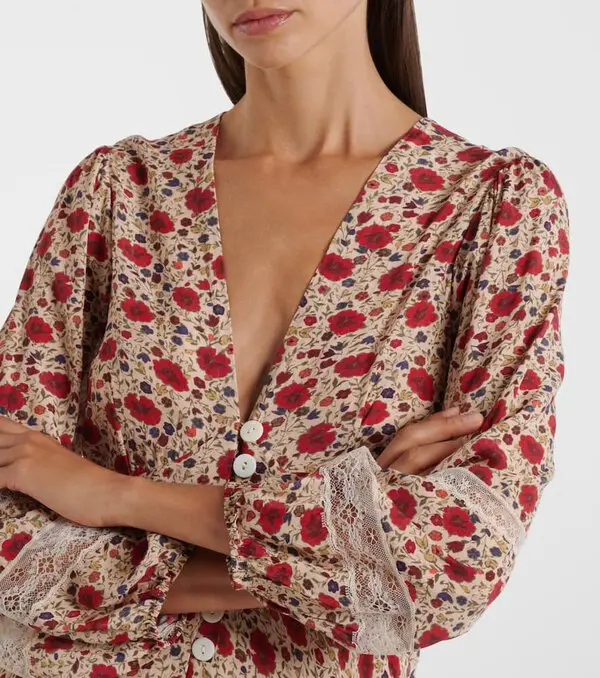 Rixo Raven Floral Midi Dress