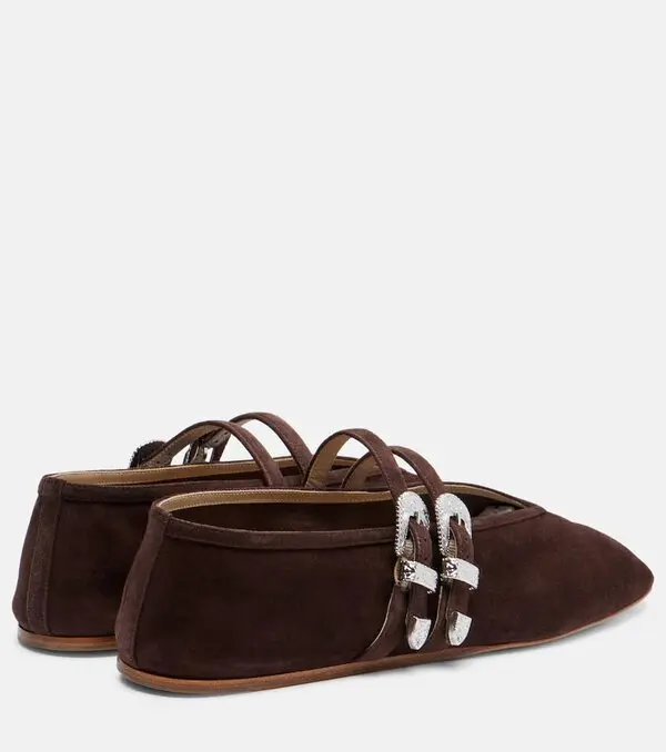 Le Monde Beryl Claudia Suede Ballet Flats - Brown