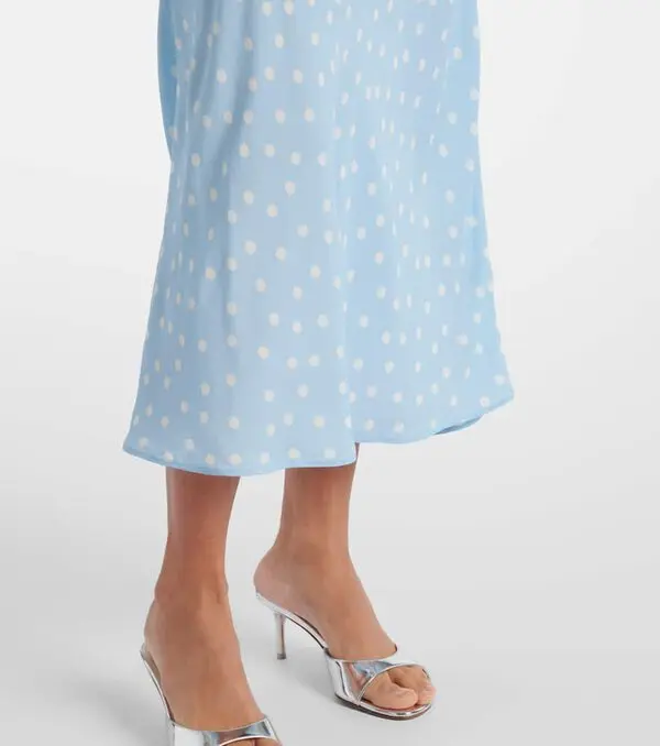Rixo Iggy Lace-trimmed Polka-dot Midi Dress - Blue
