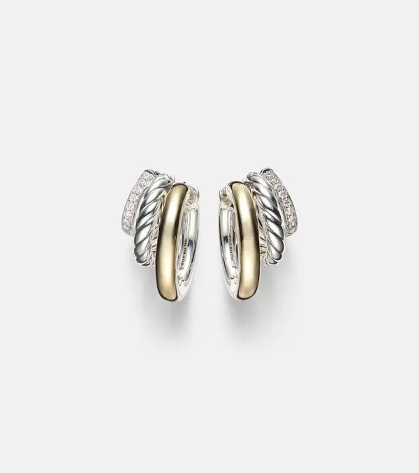 David Yurman Dy Mercer® Hoop Earrings With Diamonds - Silver