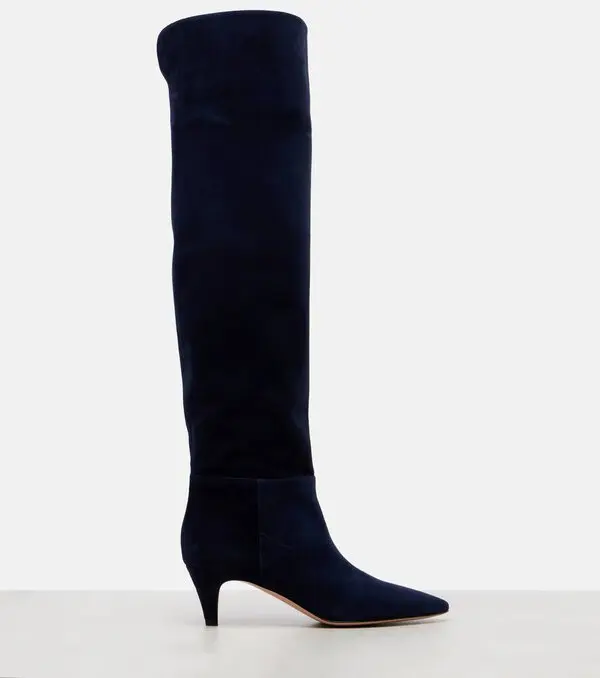 GIANVITO ROSSI Elise Suede Knee-high Boots