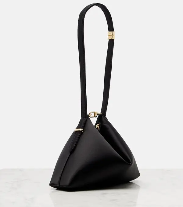 TOTEME Scoop Mini Satin Shoulder Bag - Black