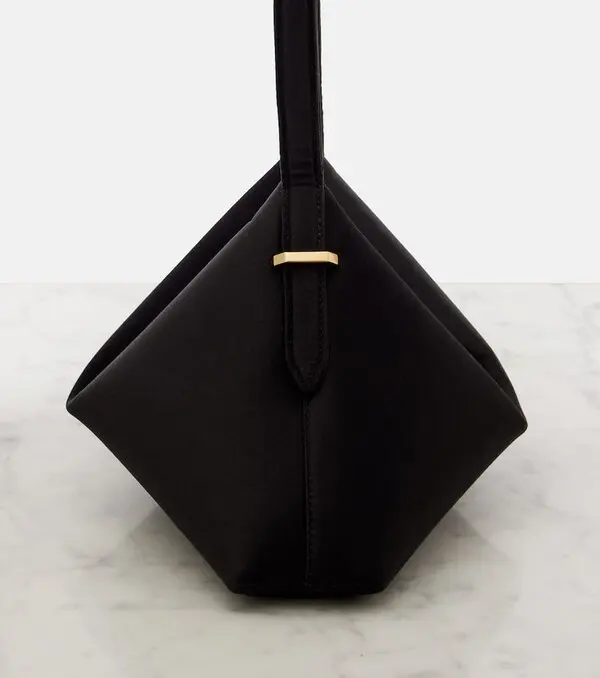 TOTEME Scoop Mini Satin Shoulder Bag - Black