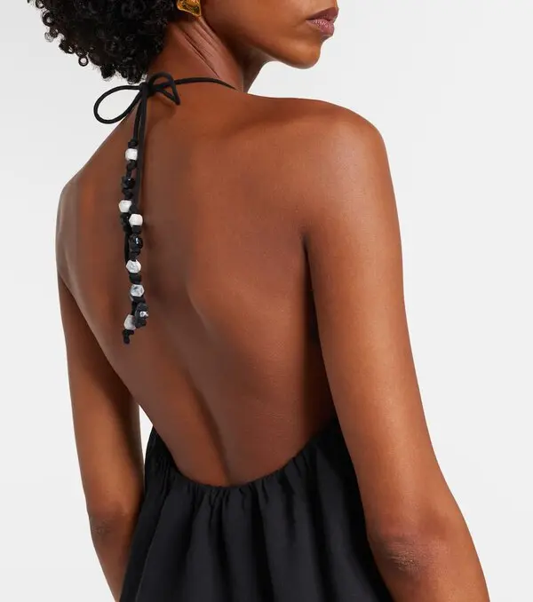 SIR. Azura Halterneck Cotton Top - Black